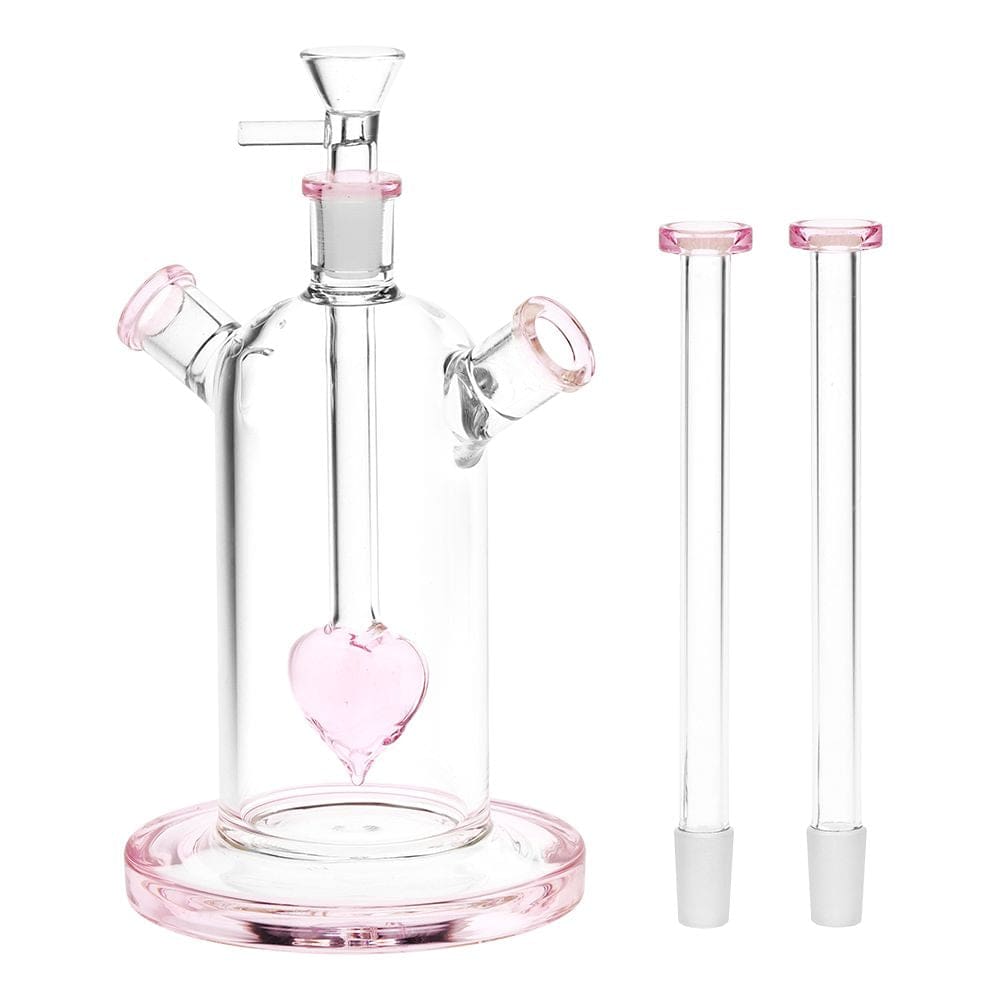 Buy Date Night Heart Perc Dual Neck Glass Water Pipe | Haze Smoke Shop ...